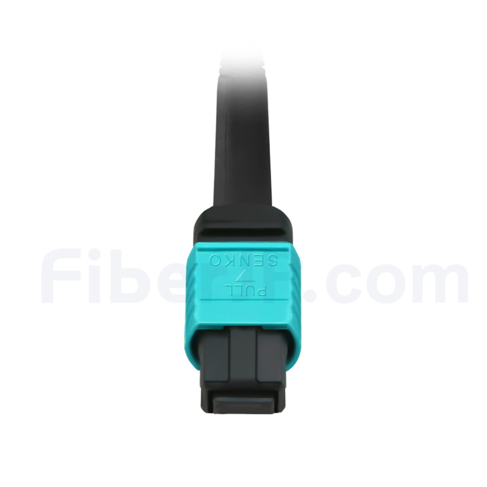 FiberJP: 3m MPO-4LC OM3マルチモード（タイプB、水色） | MPO-LCファンアウトケーブル